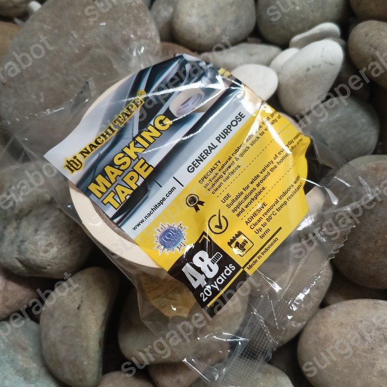 Jual MASKING TAPE NACHI 2 INCHI / LAKBAN KERTAS 48MM X 20YARD 2 INCH ...