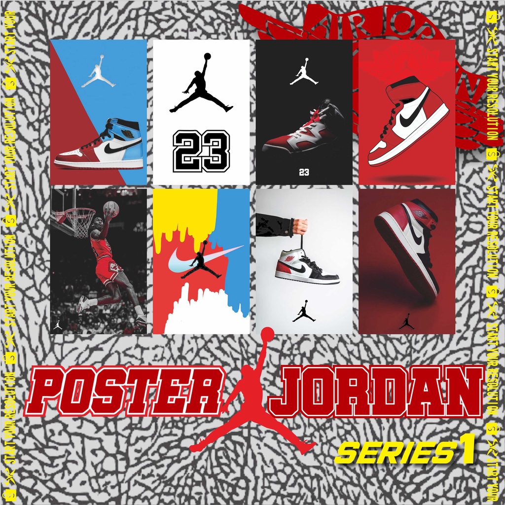 Jual Poster Dinding JORDAN 1st Series | AIR JORDAN | Poster Brand Sport ...