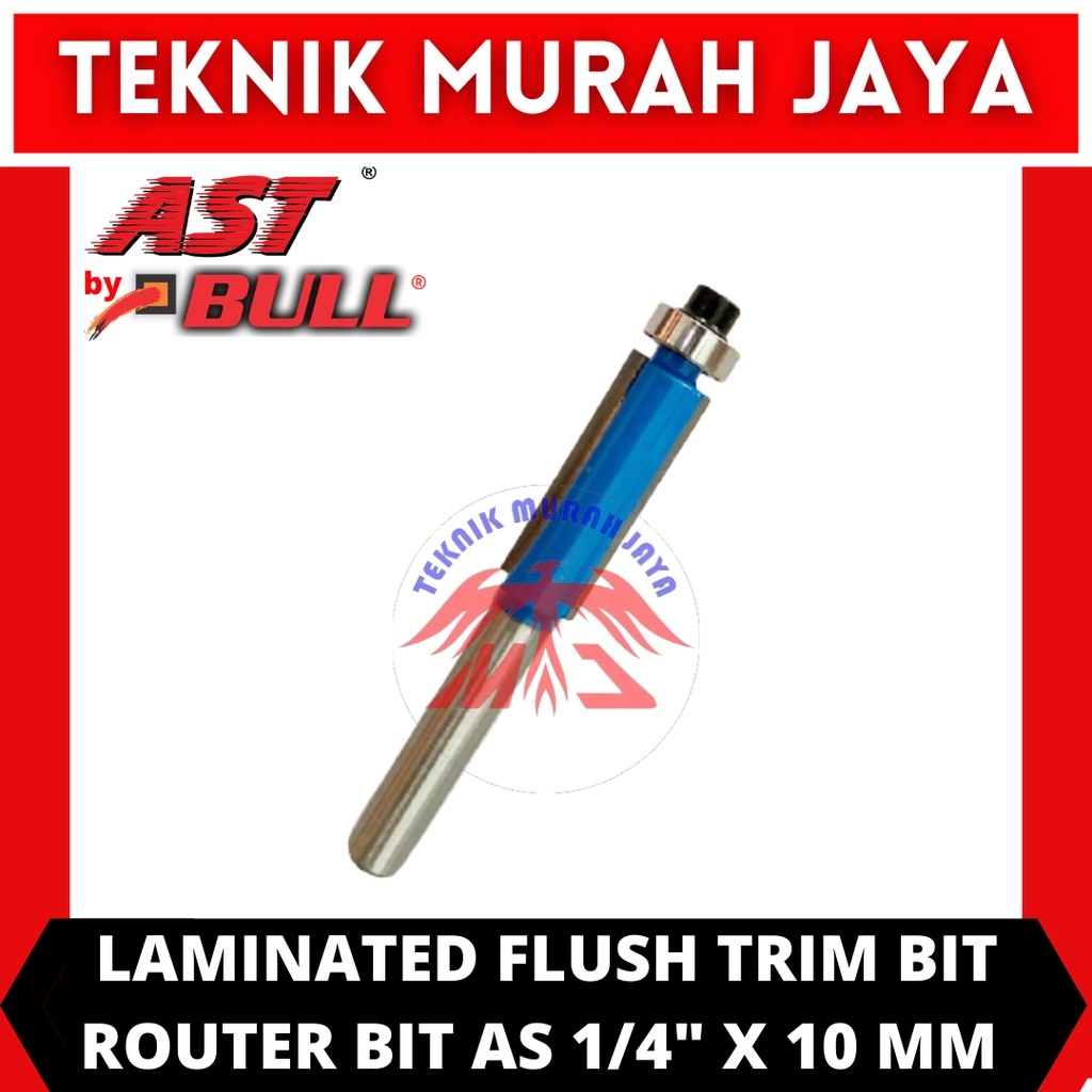 Jual AST Mata Profil Profile Router Laminated Flush Trim Bit 1/4" 10 mm ...