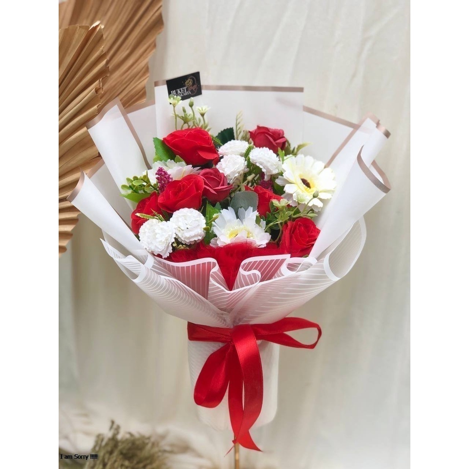 Jual buket bunga palsu ukuran besar hadiah wisuda ulang tahun ...