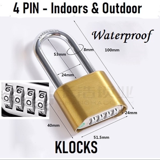 Jual KLOCKS Kunci Gembok Nomor Angka Pin Password Kombinasi Anti Potong ...