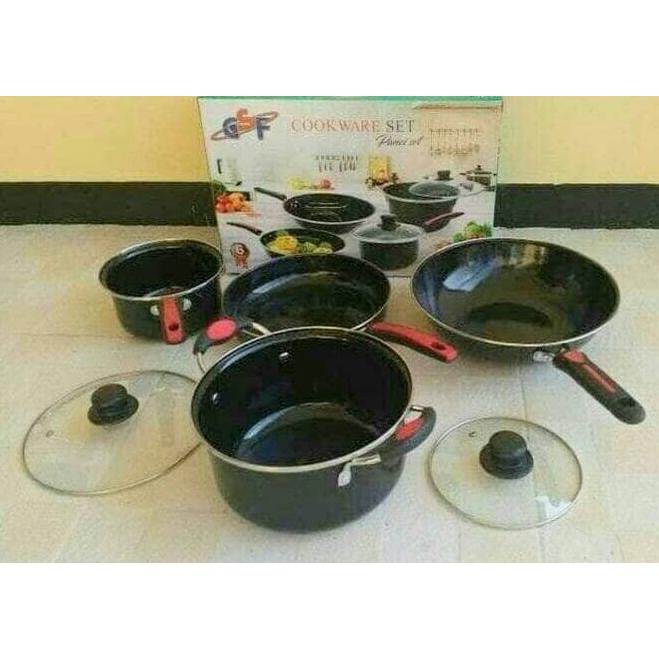 Jual Spesial Promo Panci Set Enamel Cookware Gsf 1831 ( Tutup Kaca ...