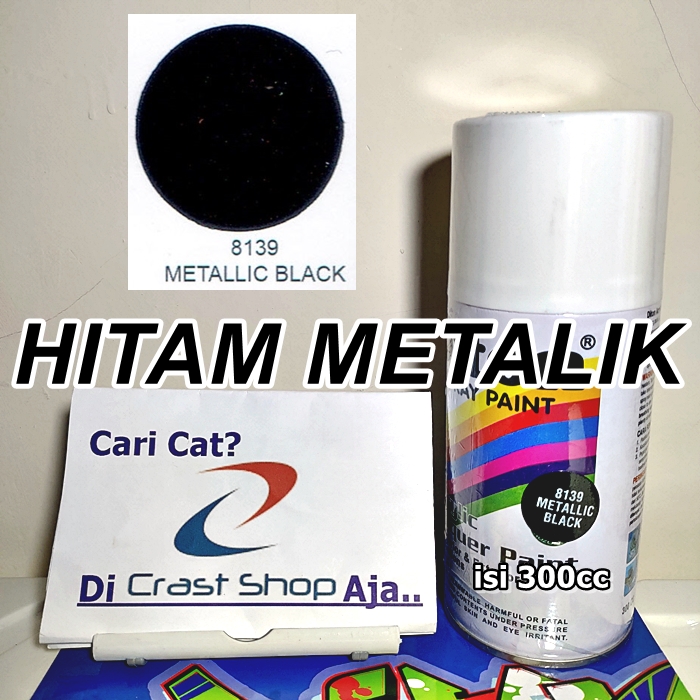 Jual Cat Pilox DITON Metallic Black 8139 300cc warna hitam metalik ...