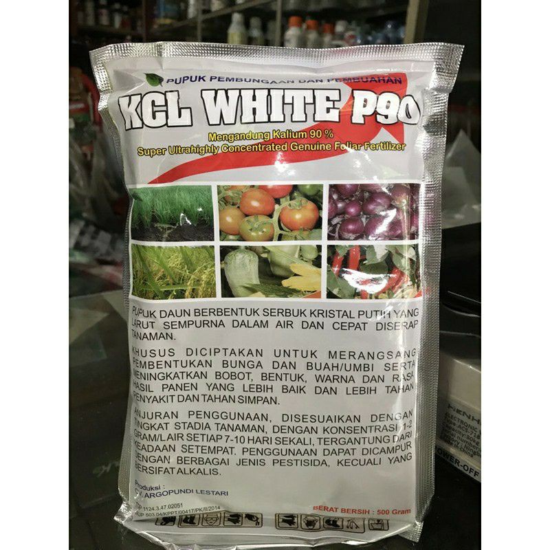 Jual Pupuk KCL WHITE P90 / Kcl White P 90 500Grm ORI KEMASAN PABRIK ...