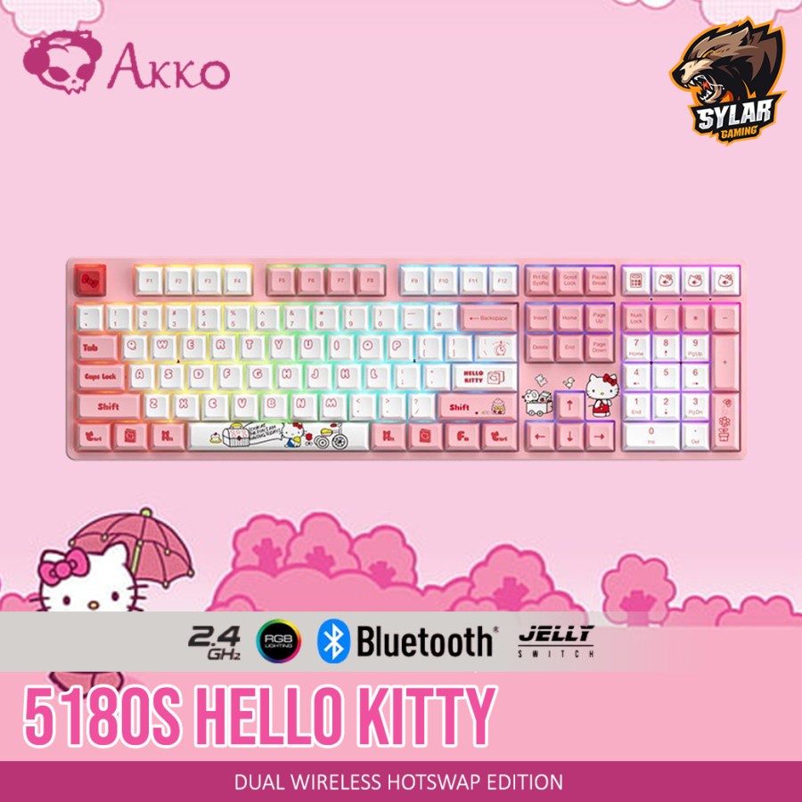 Jual Akko 5180S Hello Kitty RGB Mechanical Gaming Keyboard | Shopee ...