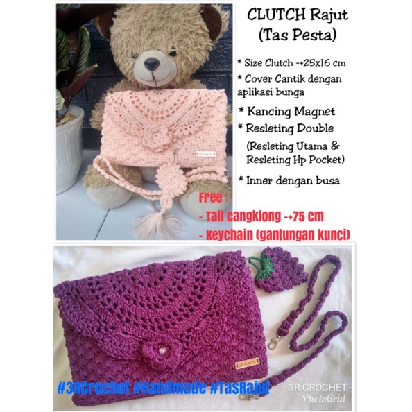 Jual CLUTCH RAJUT (Tas Pesta Rajut) Handmade | Shopee Indonesia