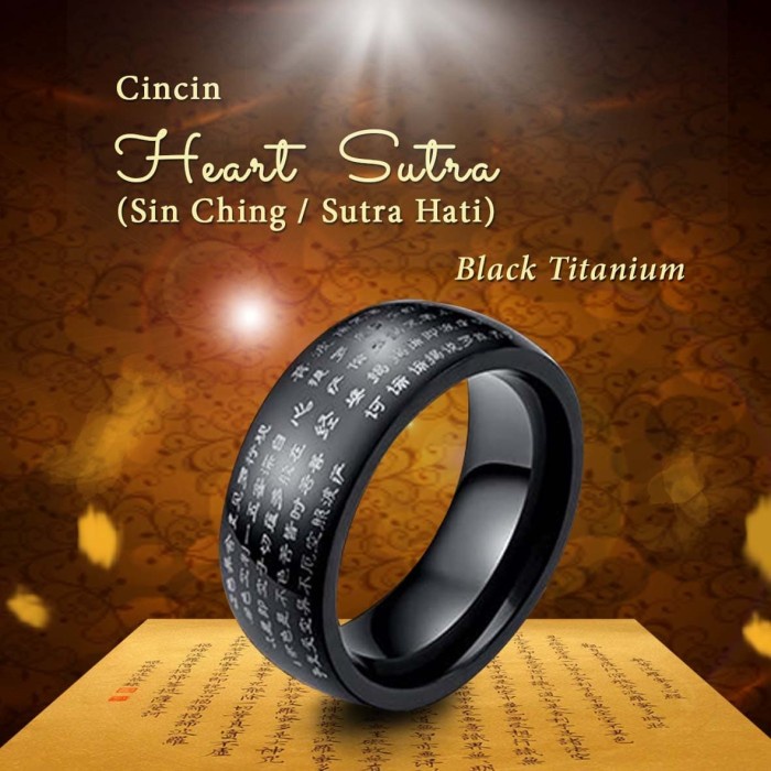 Jual LAINNYA- CINCIN HEART SUTRA (SIN CHING / SUTRA HATI) BLACK ...