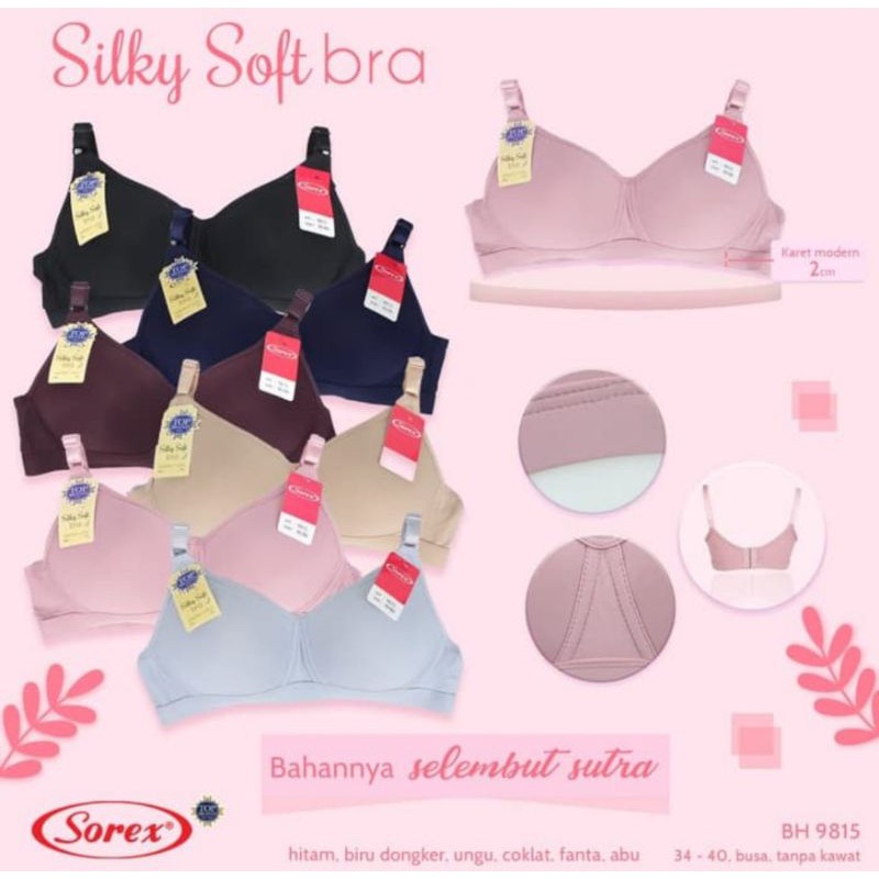 Jual Bh Sorex 9815 silky soft bra busa tipis tanpa kawat | Shopee Indonesia