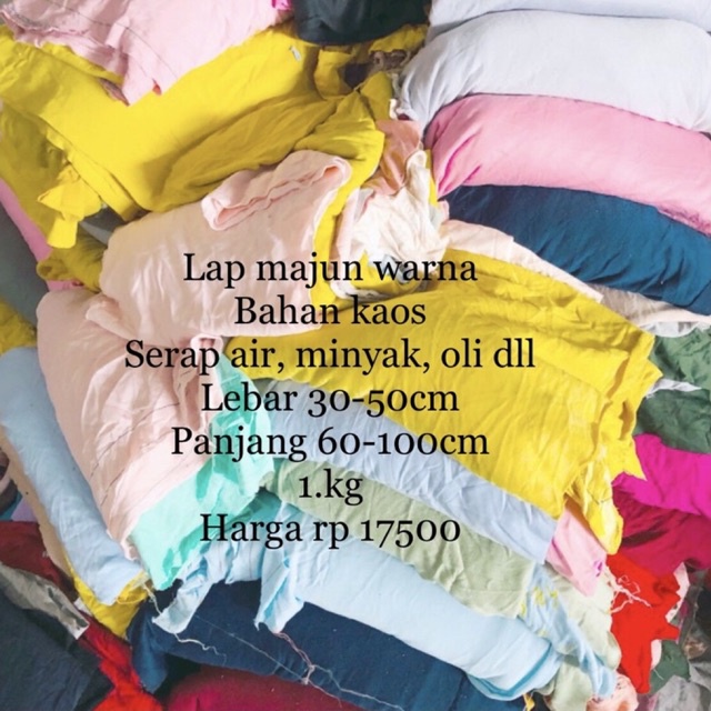 Jual KAIN LAP MAJUN PERCA WARNA KATUN TANPA JAHIT ISI 1 kg | Shopee ...