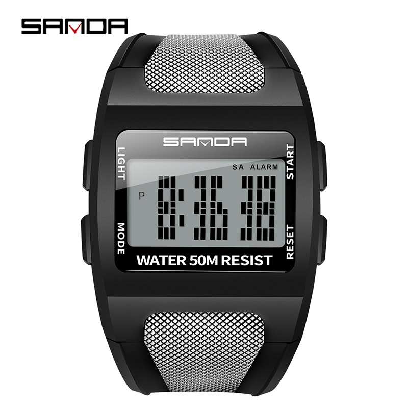 Jual SANDA 222 Jam Tangan Pria Digital Sport EL Backlight Tali Rubber ...