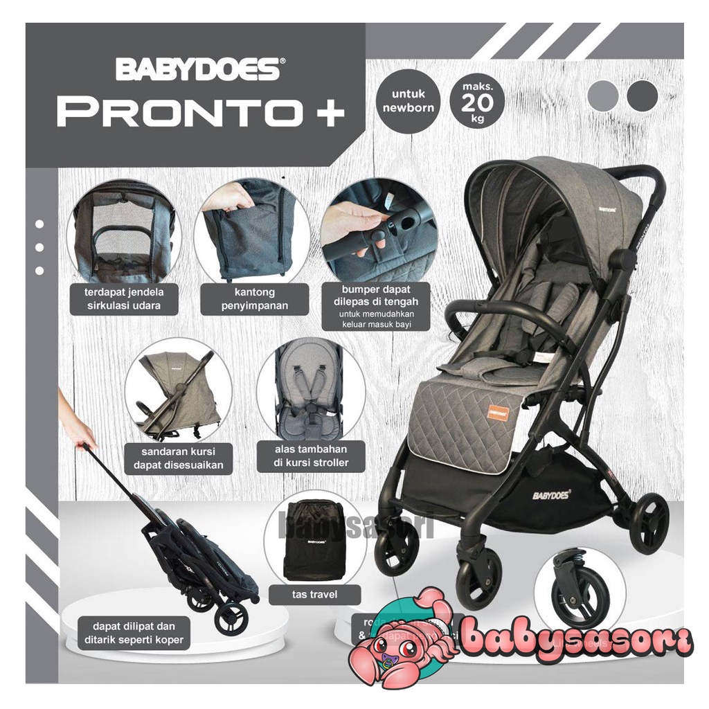Jual Stroller Babydoes Pronto dan Pronto+ Plus New Colors (warna tanya ...