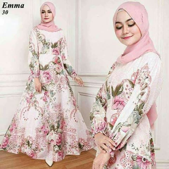 Jual Maxi Emma (30) Baju Muslim Wanita Gamis Model Kekinian Terbaru ...