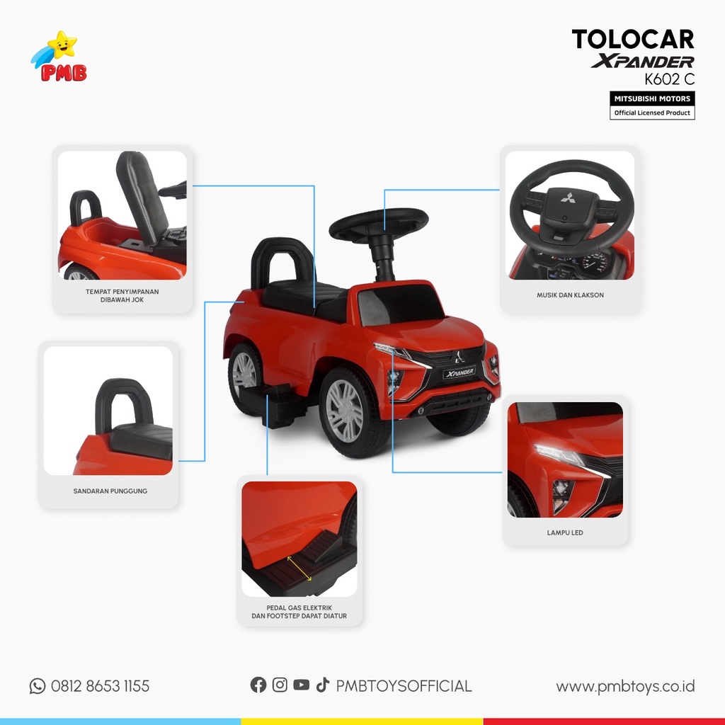 Jual Tolo Car Tolocar PMB K602 C Mainan Anak Mobil Dorongan Aki K602 B ...