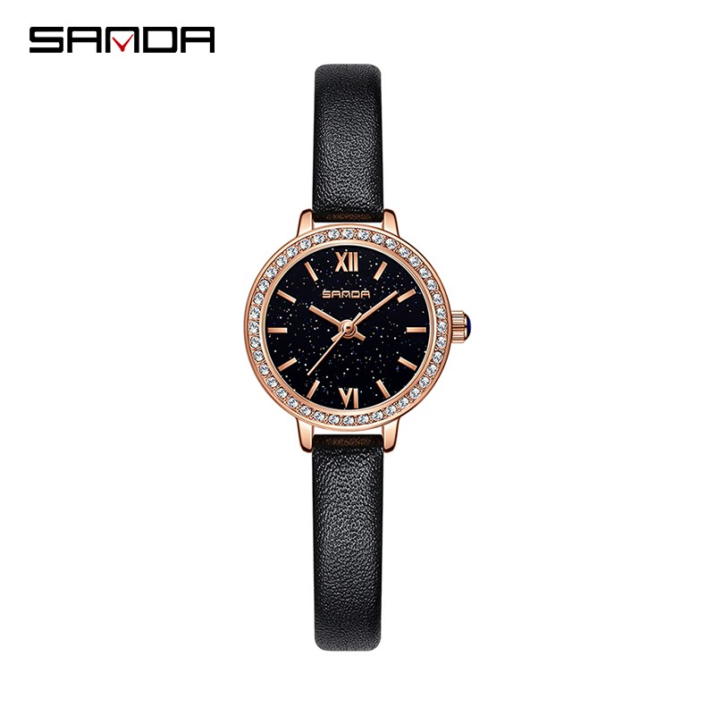 Jual SANDA 1095 Jam Tangan Wanita Analog Tali Kulit | Shopee Indonesia