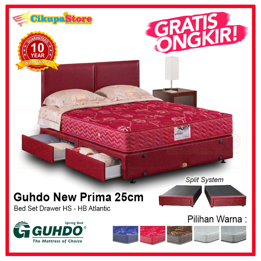 Jual Kasur Springbed Guhdo New Prima Drawer HB Atlantic - Komplit Set (Divan / Dipan 2 Laci ...