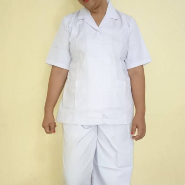 Jual Baju Perawat Wanita Lengan Pendek Seragam Suster Cewek | Shopee ...