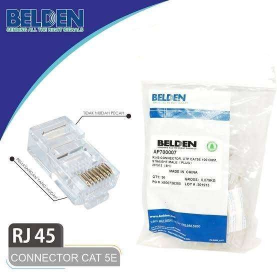 Jual Jack Connector RJ45 Ori Belden Konektor RJ 45 Cat5e LAN Networking ...