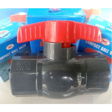 Jual pvc ball valve compact 1 1/2 inch SH taiwan sch80,stop kran upvc ...