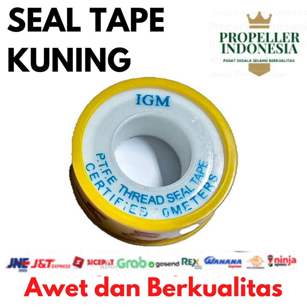 Jual Seal Tape Kuning / Isolasi Keran Air / Selotip Pipa Ukuran 12MM X ...