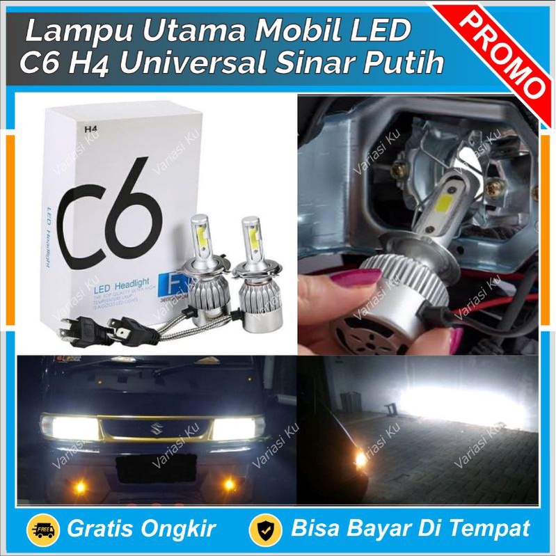Jual LAMPU UTAMA LED MOBIL C6 H4 COB 2 SISI POWER BRIGHT SINAR PUTIH: BRIO MOBILIO JAZZ CITY ...