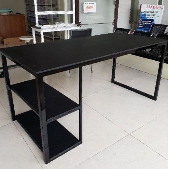 Jual Meja Kerja Uk 75x160cm Tinggi 76cm/2 Rak Samping/Kokoh/Modern ...