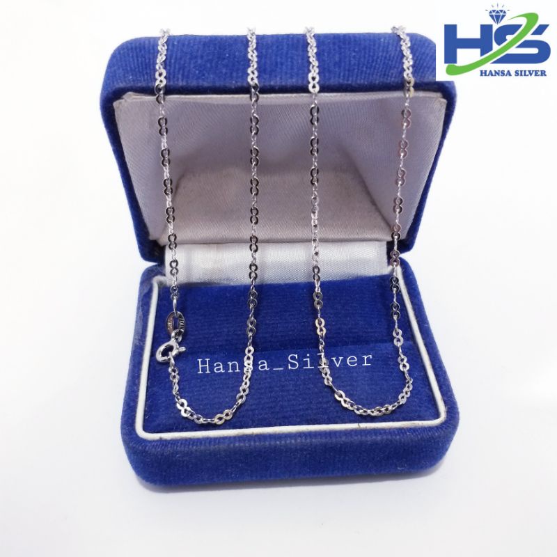 Jual Kalung Perak Wanita Silver Asli 925 Lapis Emas Putih Model Rantai ...