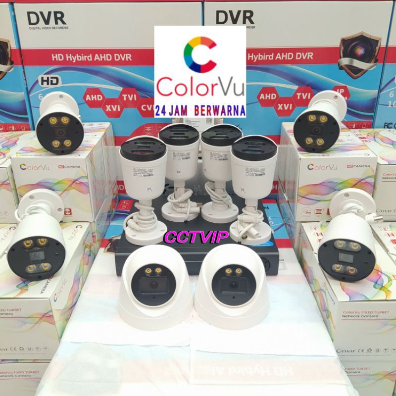 Jual PAKET CCTV COLORVU 10 CHANEL ( 8 out + 2 in ) >> 5MP FULL HD 1080P ...
