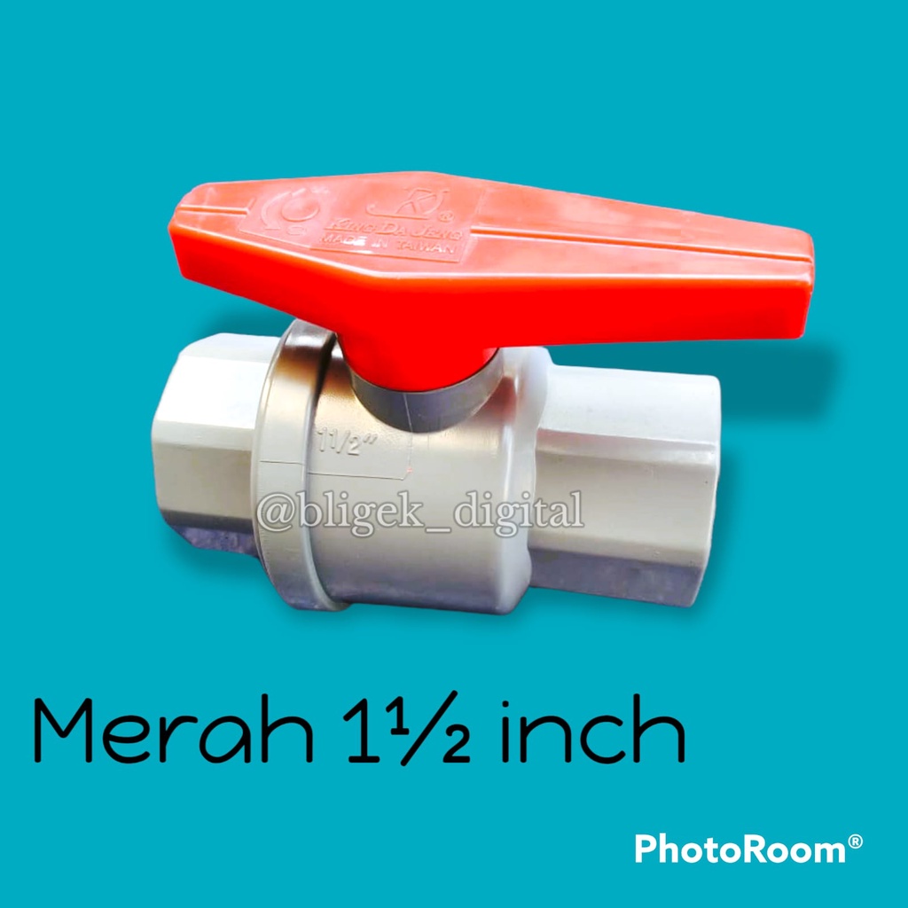 Jual Stop Kran Ball Valve PVC / Socket Type KJD Taiwan 1 1/4, 1 1/2 dan 2 Inch | Shopee Indonesia