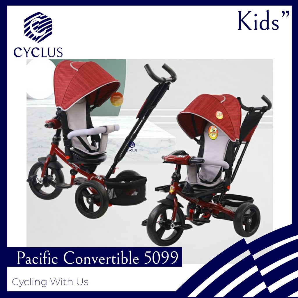 Jual Sepeda Roda Tiga Anak Convertible Stroller Pacific 5099 | Shopee ...