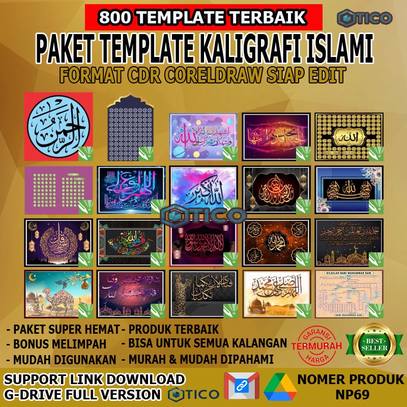 Jual Paket Template Kaligrafi Islami Terbaik CDR Usaha Percetakan ...