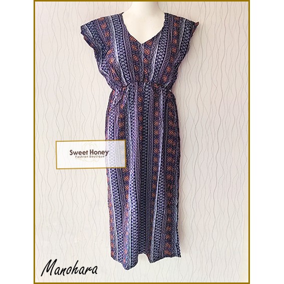 Jual Dress Daster Manohara Panjang Maxi Dress Motif Macan, Bunga dan ...