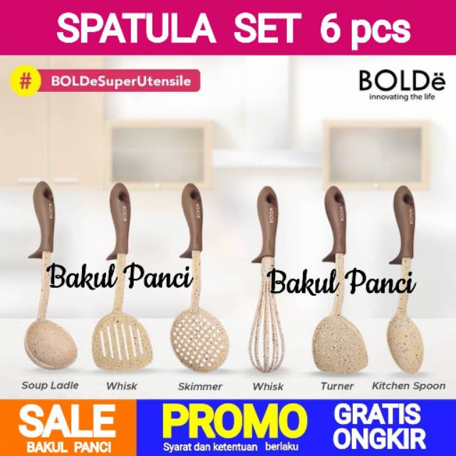 Jual BOLDe SPATULA SET 6 pcs - SUPER UTENSILE - SUTIL SENDOK SUP SODET ...