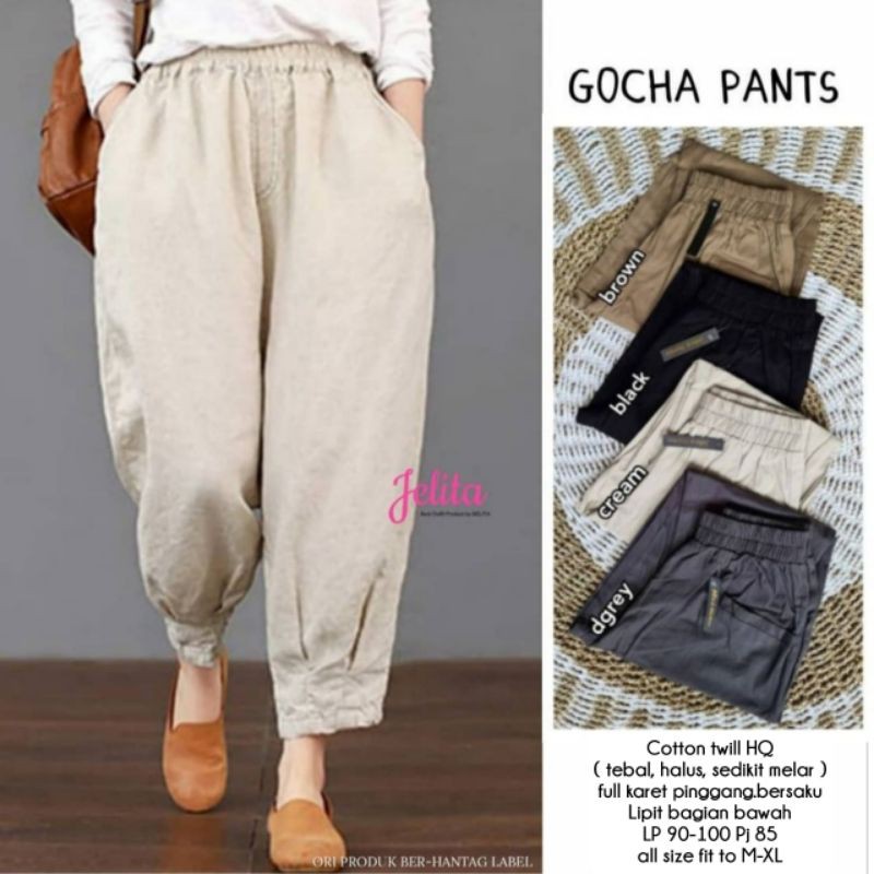 Jual GOTCHA PANT (CELANA BAGGY BAHAN KATUN TWILL) BY JELITA | Shopee ...
