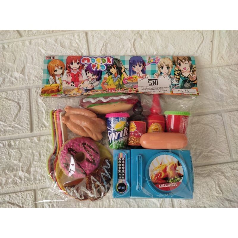 Jual Mainan Anak Perempuan Kitchen Set Masak Masakan Burger Hot Dog ...