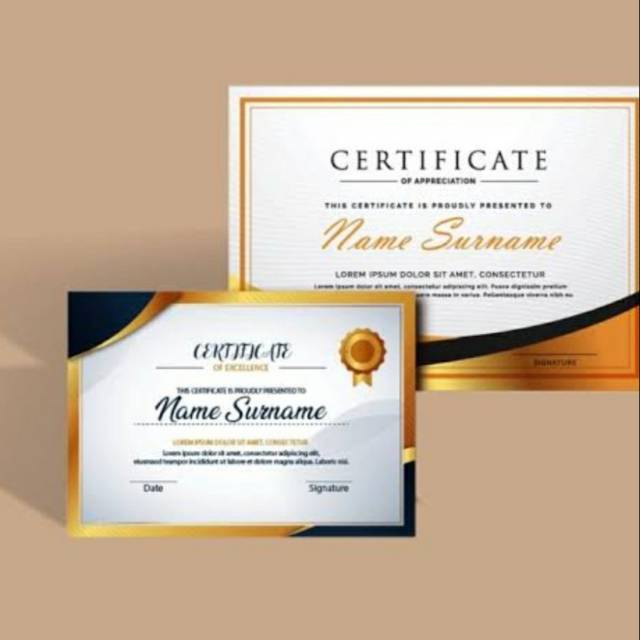 Jual Cetak SERTIFIKAT / PIAGAM UKURAN A4 design siap cetak | Shopee ...