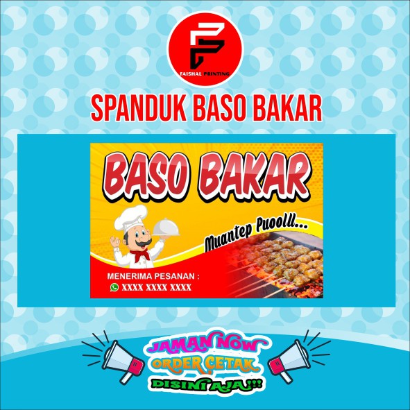 Jual banner/spanduk/backdrop toko warung baso bakar ukuran 2 x 1 meter ...