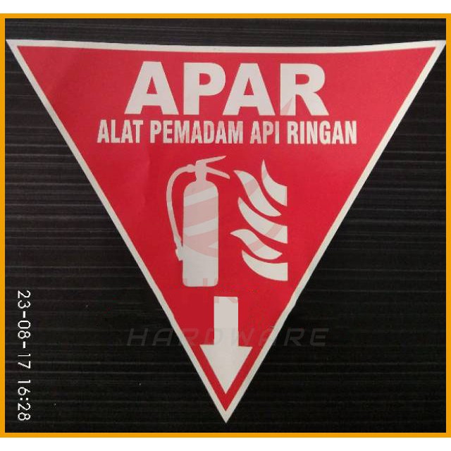 Jual Sticker Segitiga Apar Penanda alat pemadam Api Rambu Tabung APAR ...