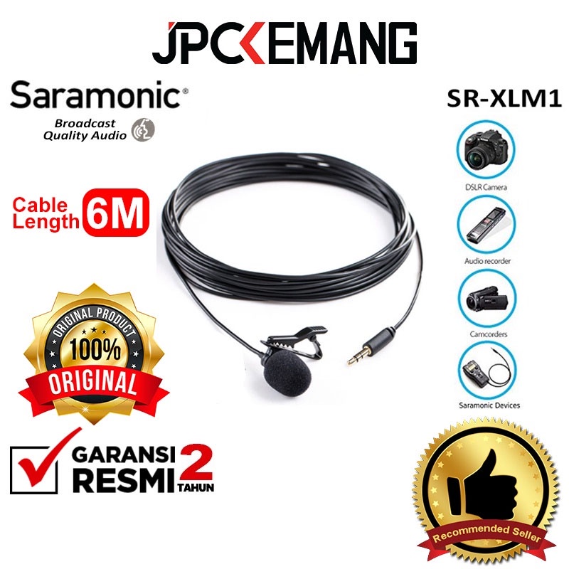 Jual Saramonic SR XLM1 Broadcast Quality Lavalier Microphone SRXLM1 Original | Shopee Indonesia
