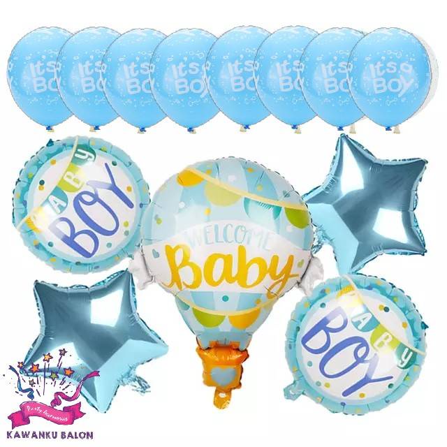 Jual WELCOME BABY BOY/GIRL SET/BALON FOIL BABY/BALON BABY SHOWER - Biru ...