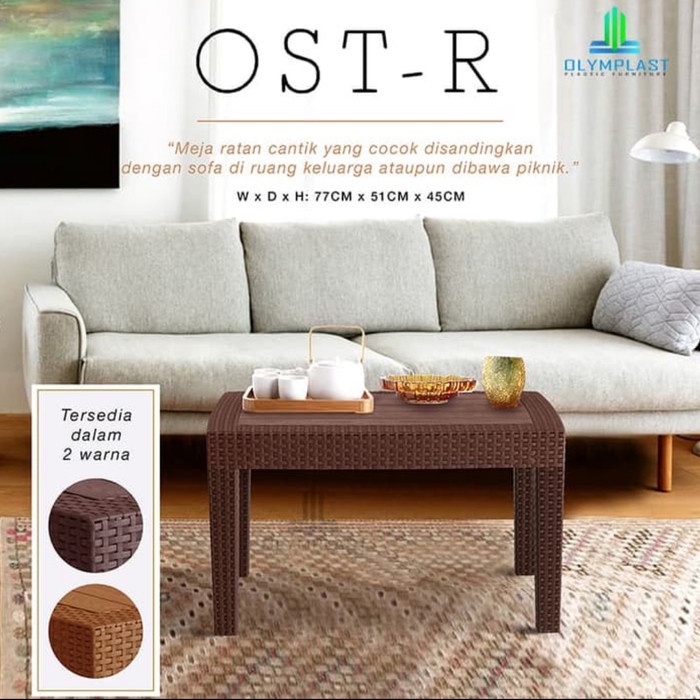Jual Meja Plastik Olymplast Sofa Table Rattan OST-R | Shopee Indonesia