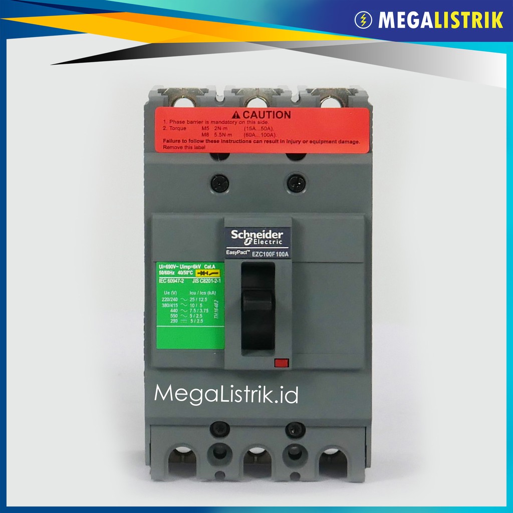 Jual SCHNEIDER MCCB 3P 100A / NFB / EZC EASYPACT BREAKER EZC100F3100 | Shopee Indonesia