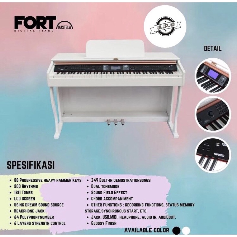 Jual FORT DIGITAL PIANO KALAMATA (WHITE) | Shopee Indonesia