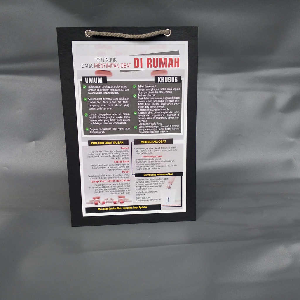 Jual HARD POSTER, Poster petunjuk cara penyimpanan obat di rumah ...