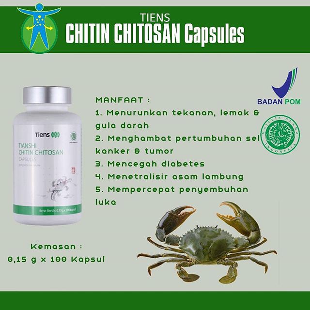 Jual Chitin Chitosan Tiens Tianshi Botol SEGEL isi 100 Kapsul | Shopee ...