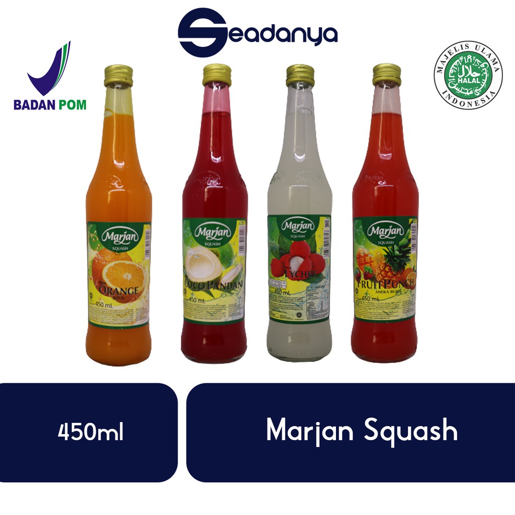 Jual Marjan Squash Sirup Semua Rasa TERLENGKAP 450ml HALAL MUI BPOM ...