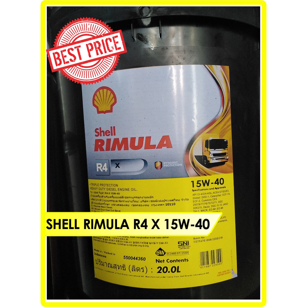 Jual SHELL RIMULA R4 X 15W-40 ( DIESEL ENGINE OIL ) | Shopee Indonesia