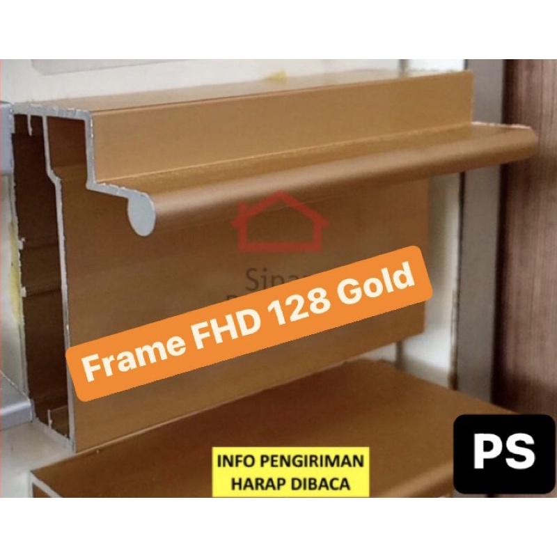 Jual Profil Tarikan Handle FHD 128 GOLD Aluminium Frame Kitchen Lis ...