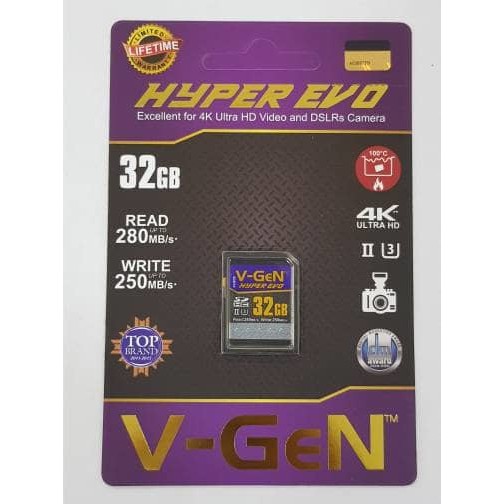 Jual SDHC V-GeN 32GB Hyper Evo 4.0 280MB/S (SDCard VGEN Memory Kamera ...
