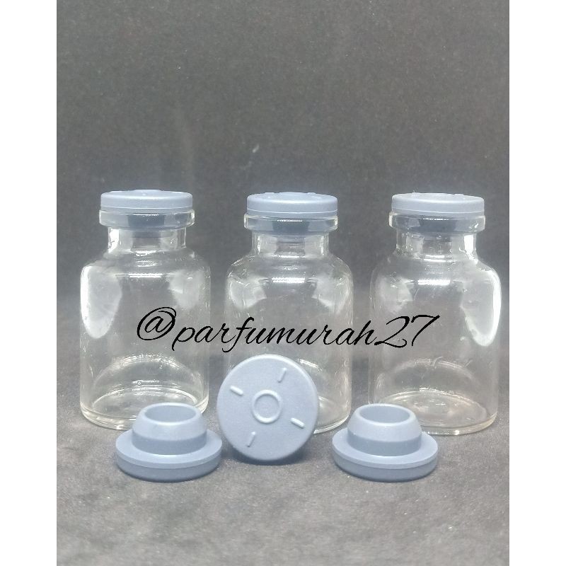 Jual Botol Kaca Vial 10ml Plus Tutup Karet Rubber | Shopee Indonesia