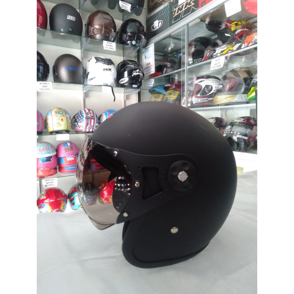 Jual JPN Helm Kaca Pilot Warna Hitam Doff SNI Helm Murah Berkualitas ...